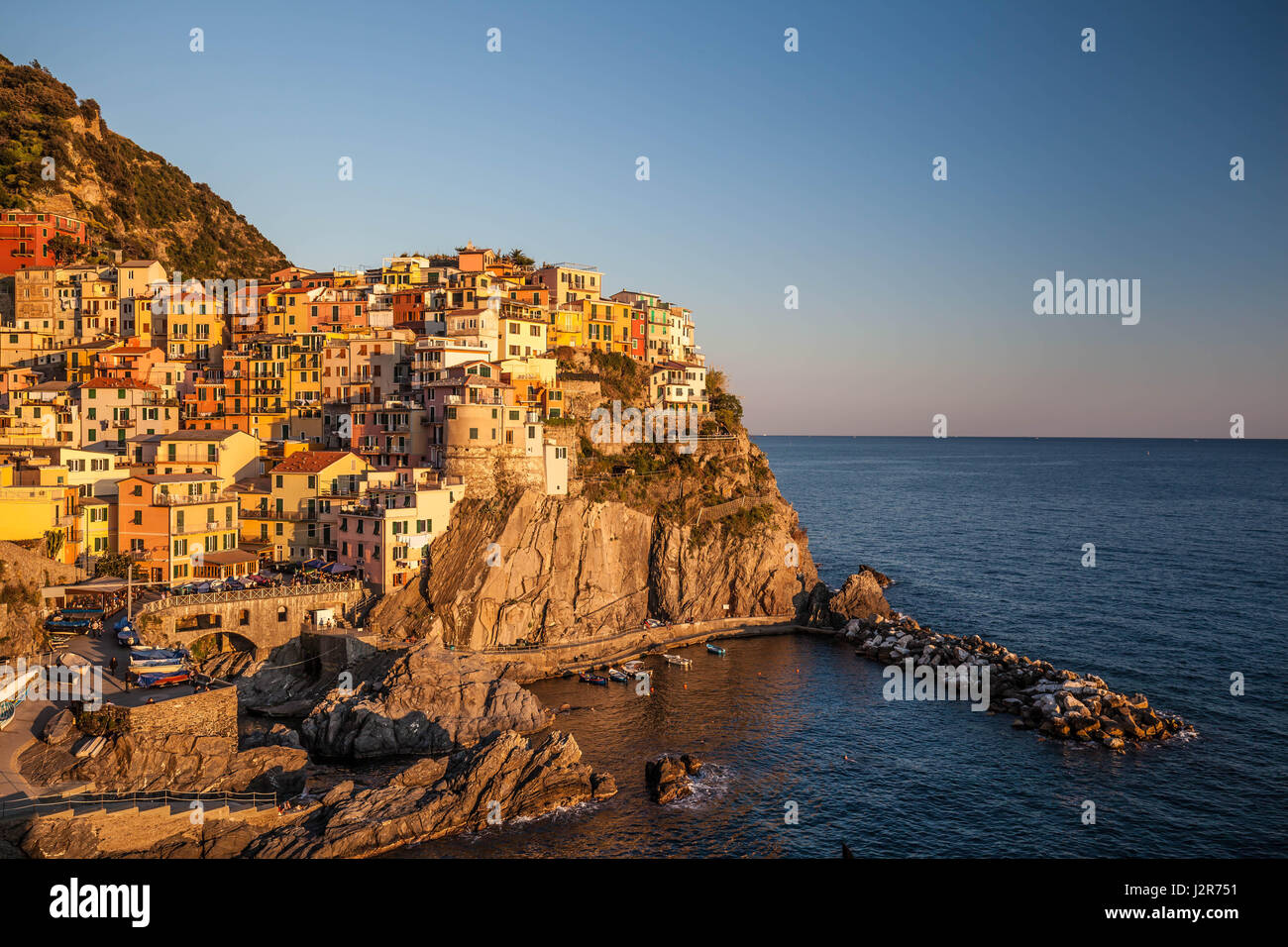 sunset in Manarola Stock Photo - Alamy