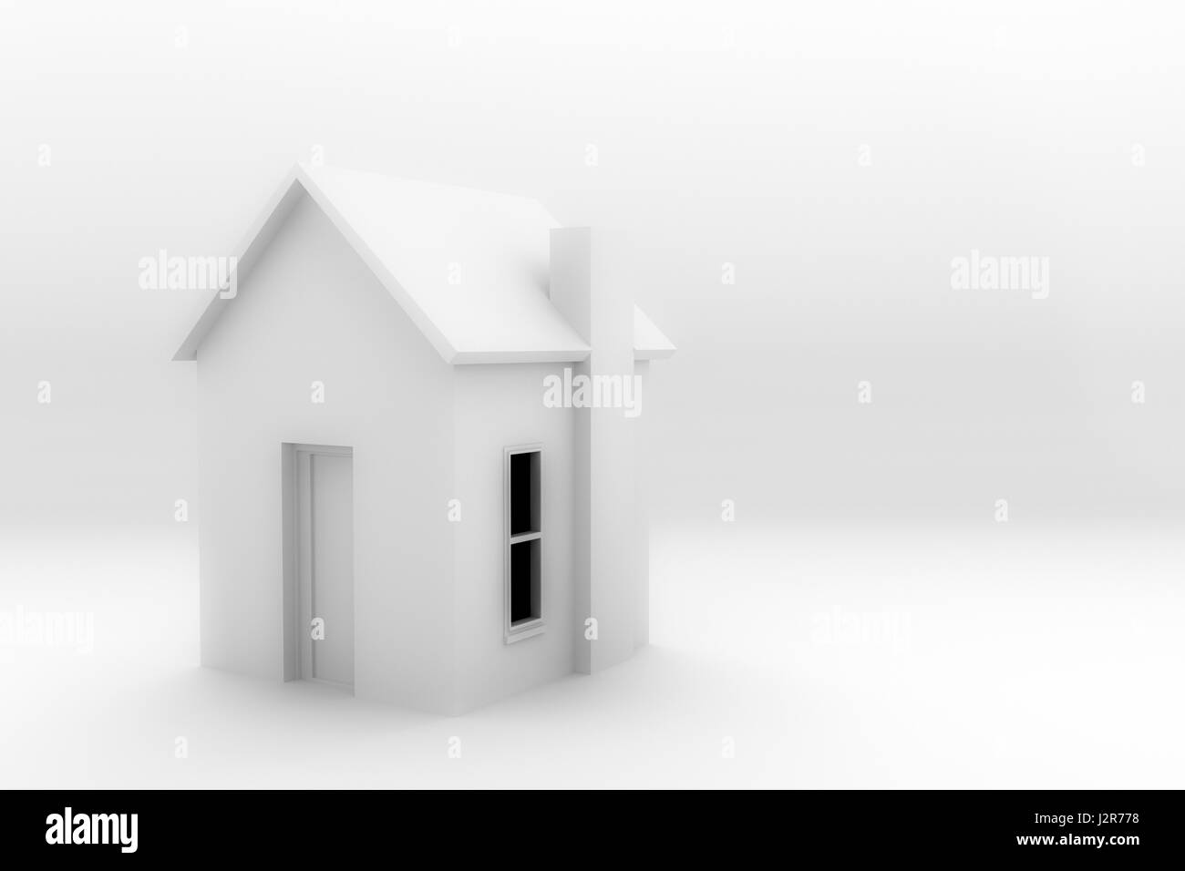 3d illustration of a simple house isolated on white background Stock ...