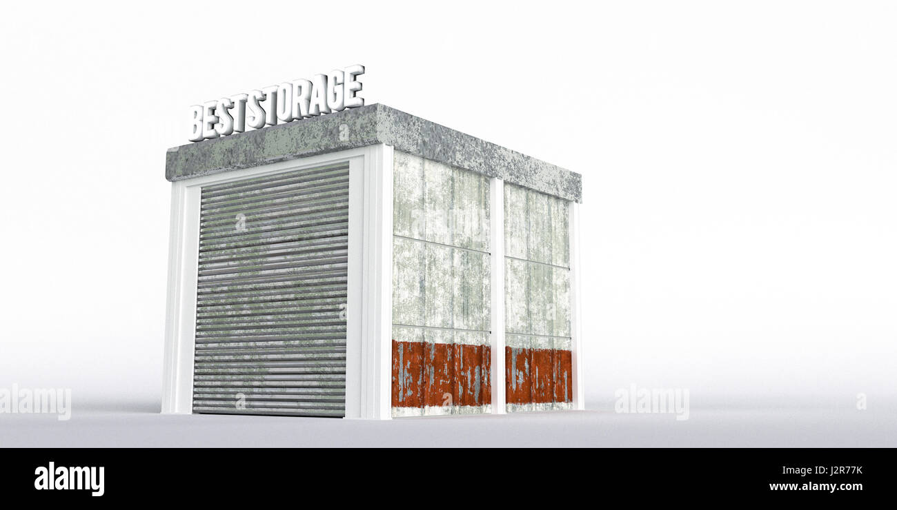 3d illustration of a self storage unit isolated on white background ...