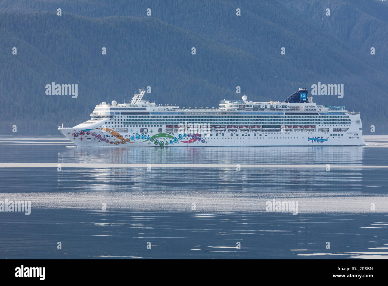 Cruise Ship sailing the Inner Passage in Alaska Stock Photo - Alamy