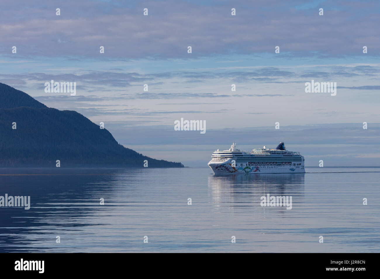 Cruise Ship sailing the Inner Passage in Alaska Stock Photo - Alamy