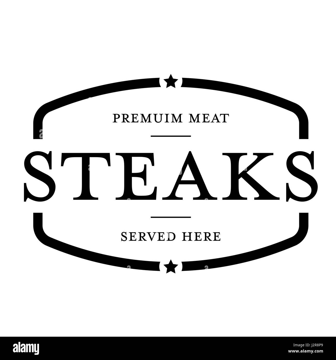 Beef steak vintage label Cut Out Stock Images & Pictures - Alamy