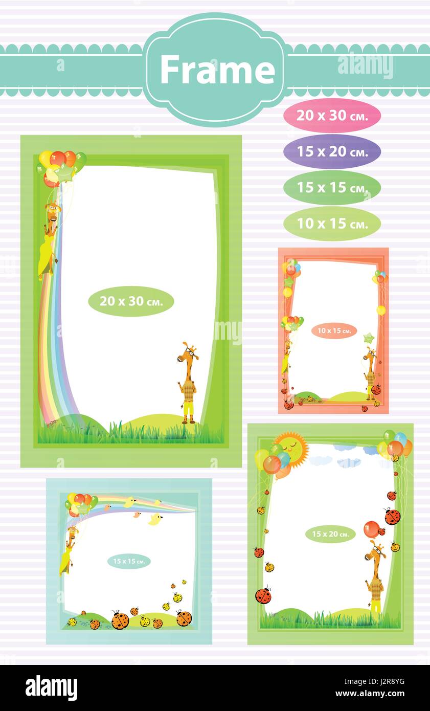 Photo frame for a child. Illustrations for design Stock Vector Image ...