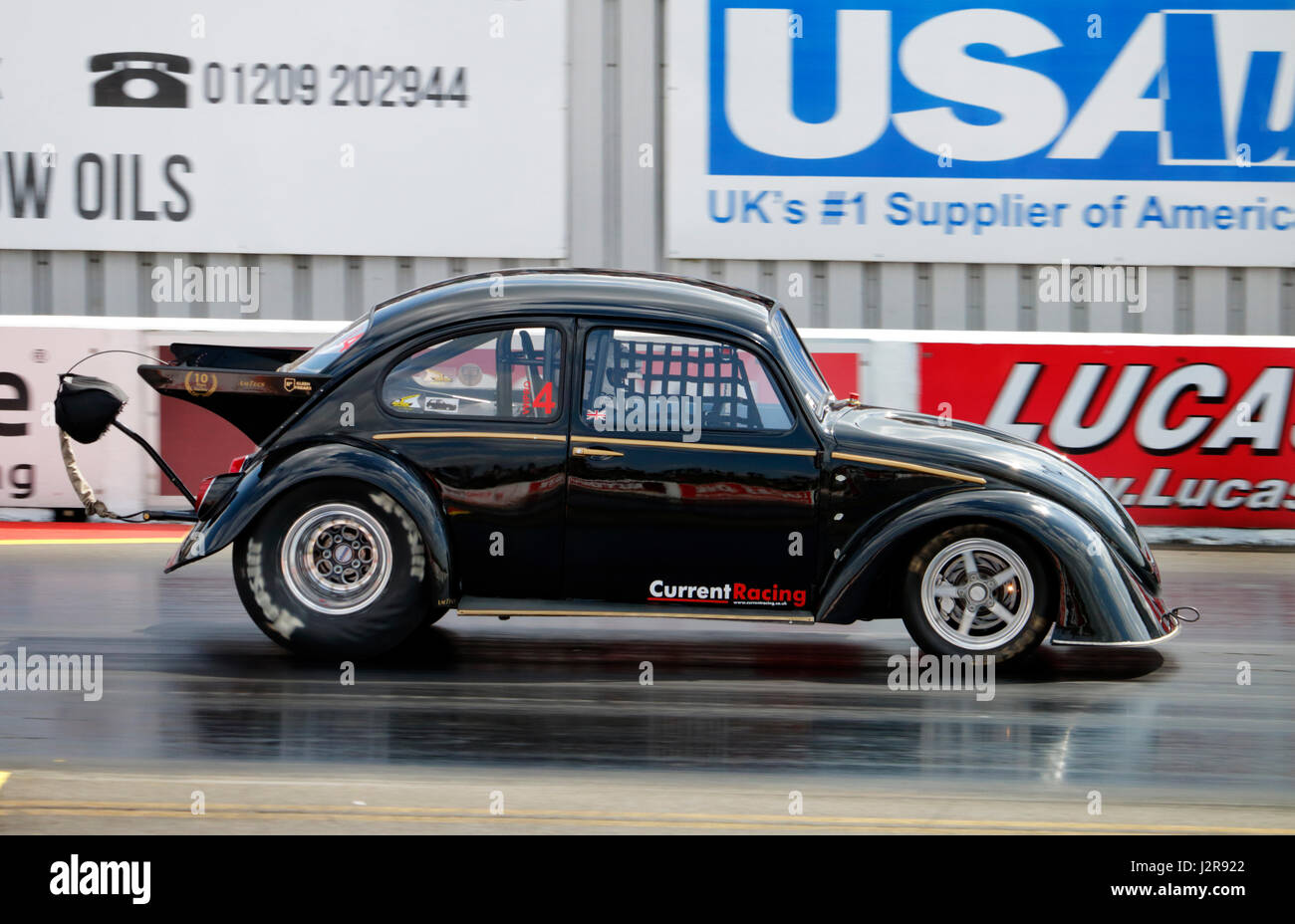A VW beetle dragster at the Santa Pod raceway in England Stock Photo ...
