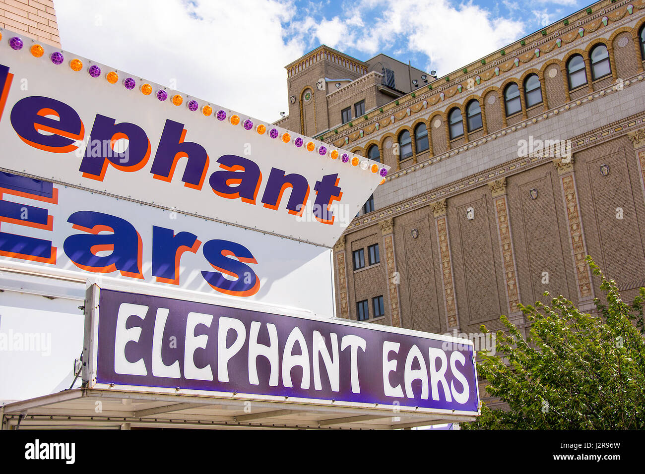 elephant ear vendor sign in city Stock Photo - Alamy