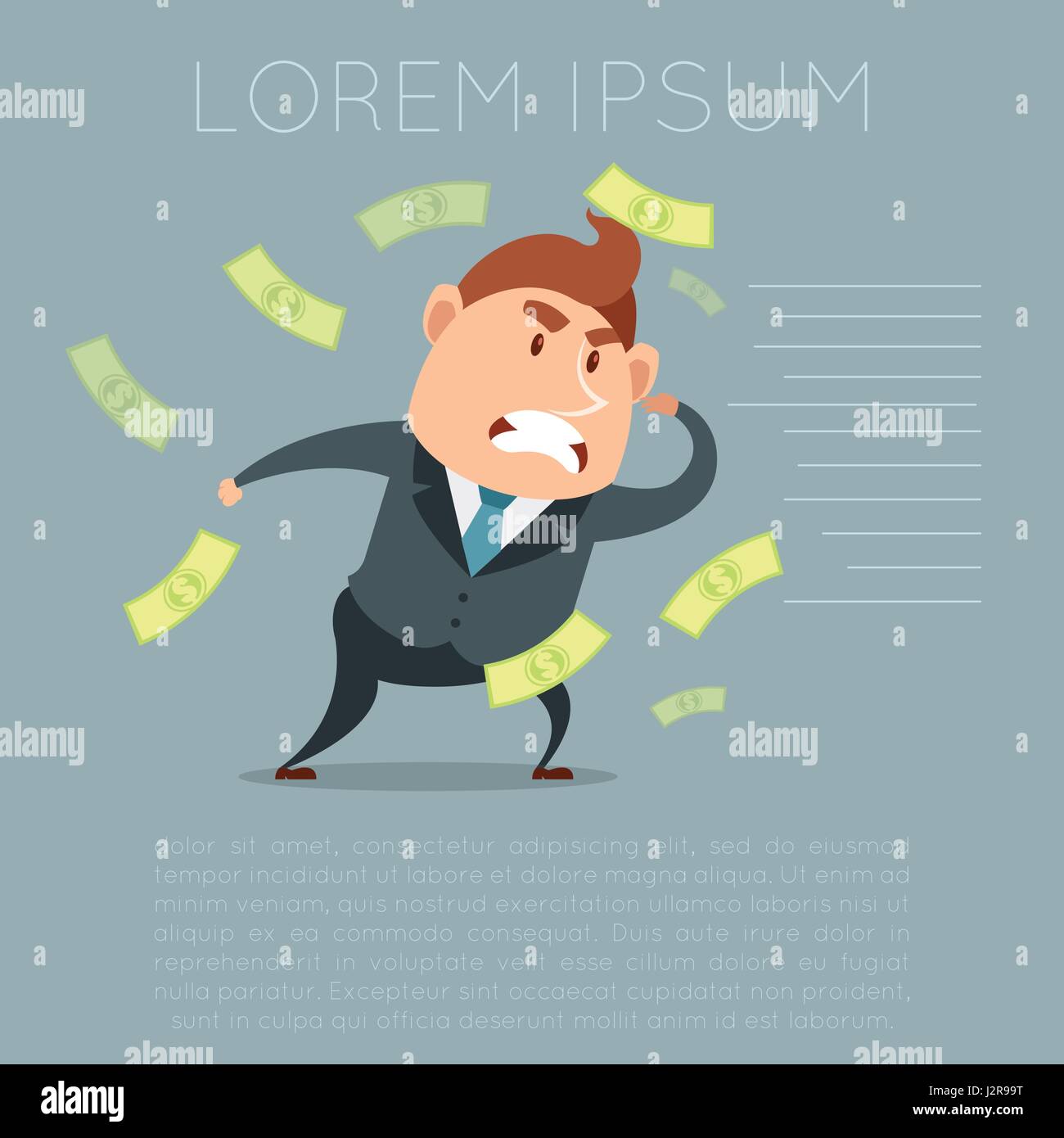Business concept with man and a wind of money Stock Vector Image & Art ...
