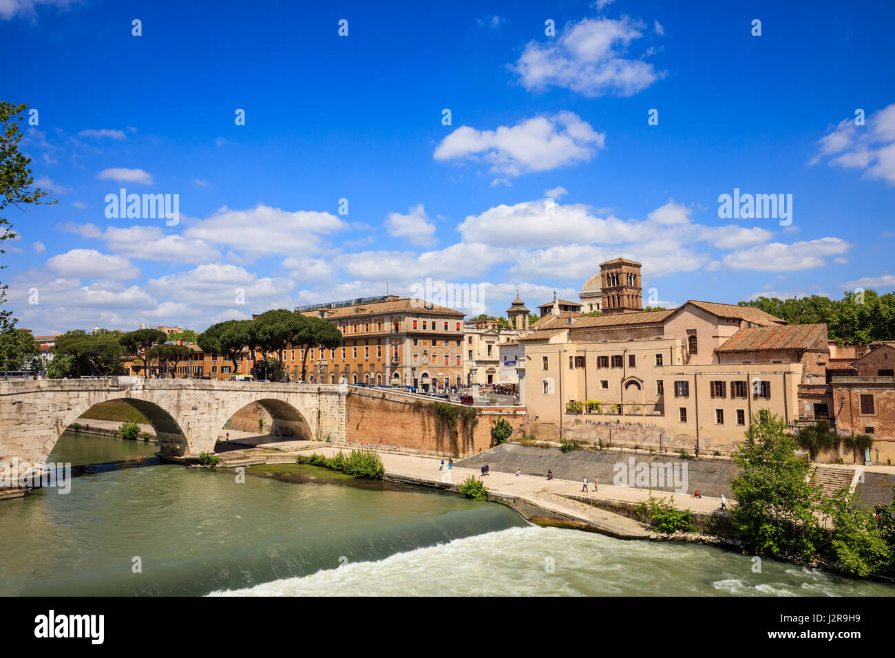 Bridge over Tiber river in Rome, Italy -Trastevere area Stock Photo - Alamy