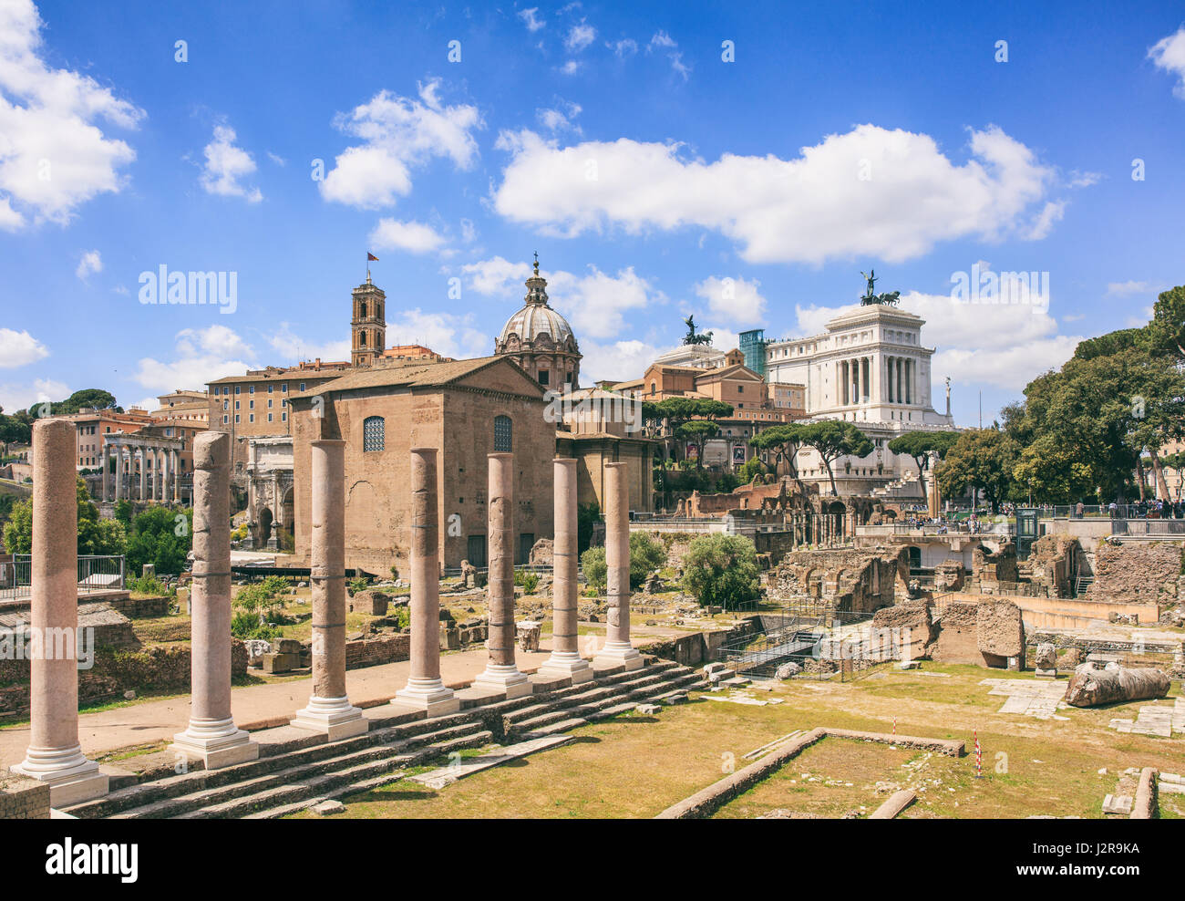 Roman Forum in Rome, Italy on blue sky background Stock Photo - Alamy