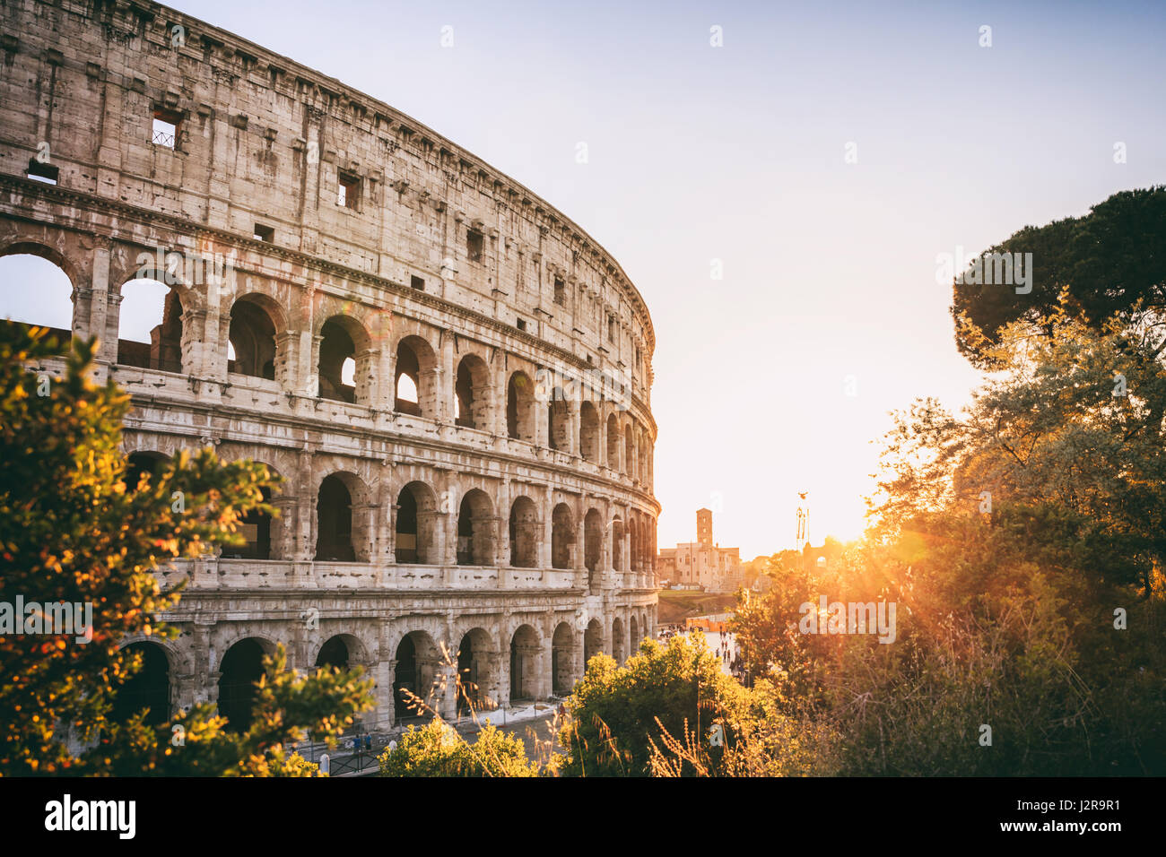 Rome, Italy - Amphitheater Colosseum view at sunset Stock Photo - Alamy