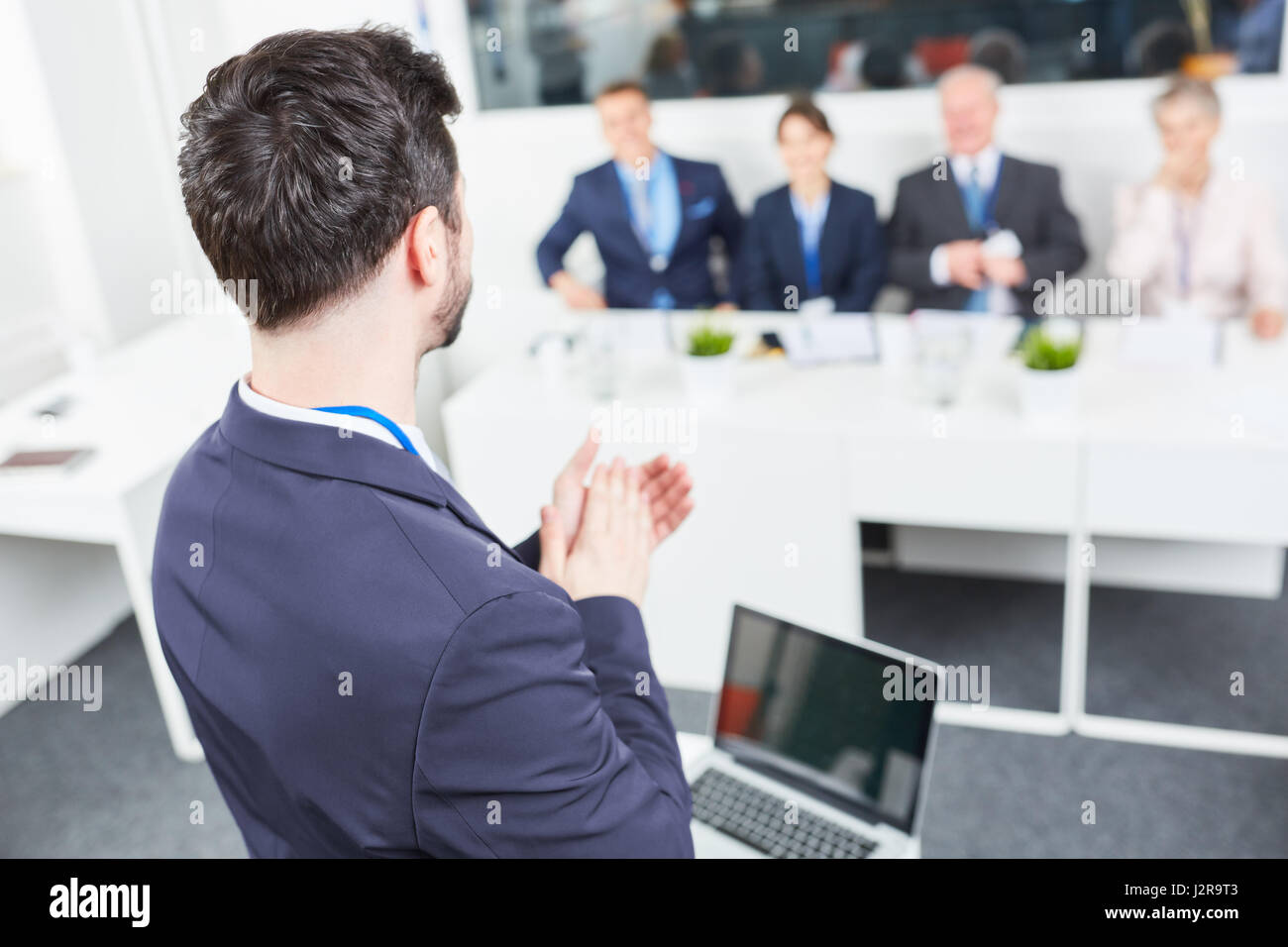 Business presentation audience laptop hi-res stock photography and ...