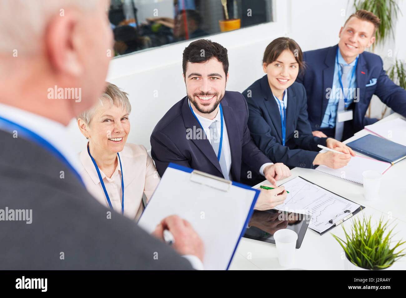 Business people in candidates test selection for training program Stock ...