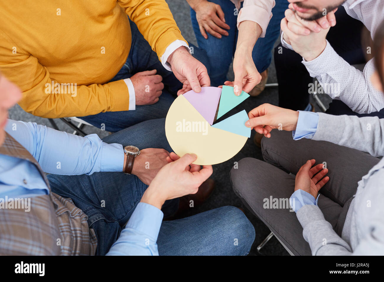 Team building exercise with graph for successful teamwork Stock Photo ...