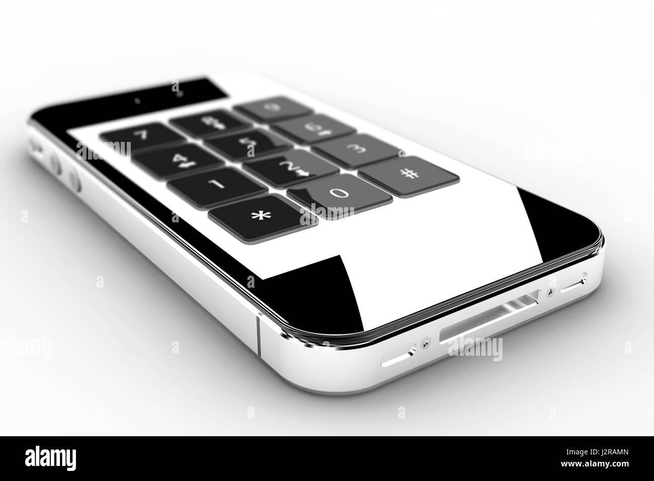 Realistic black smartphone with a keyboard on screen Stock Photo - Alamy