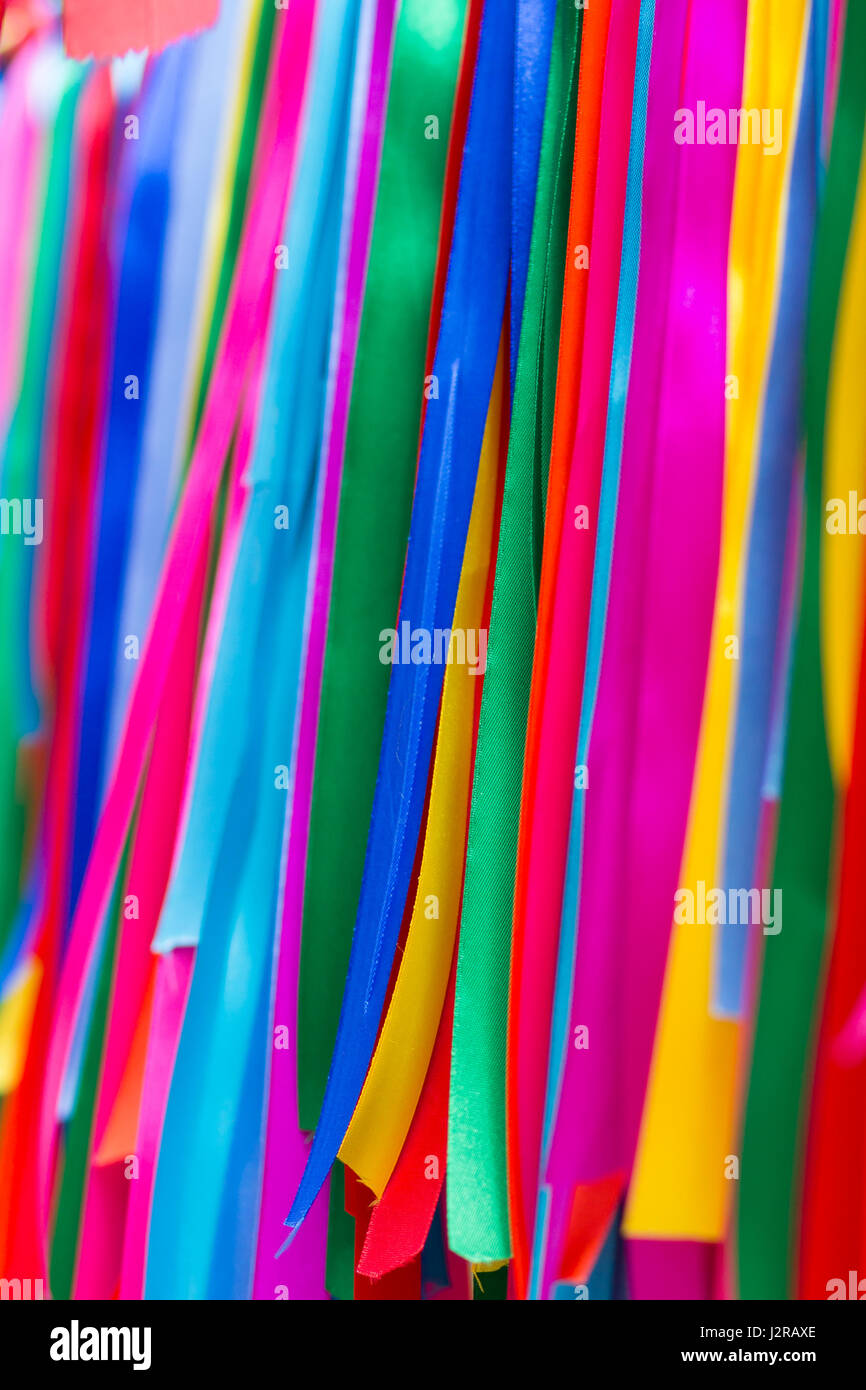 Variety of satin ribbons in different colors and lengths Stock Photo ...