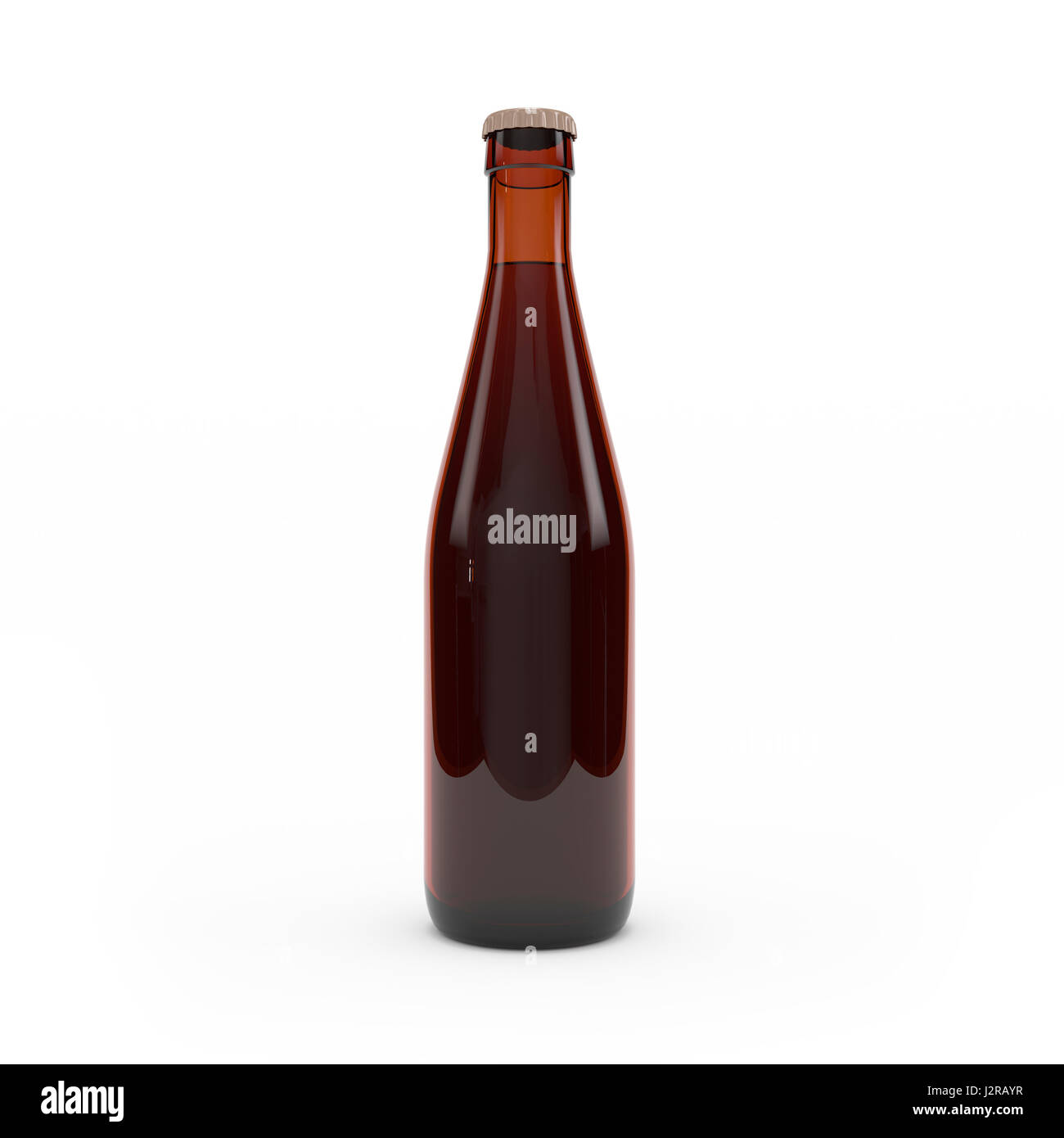 Beer bottle isolated 3d rendering on white background Stock Photo - Alamy