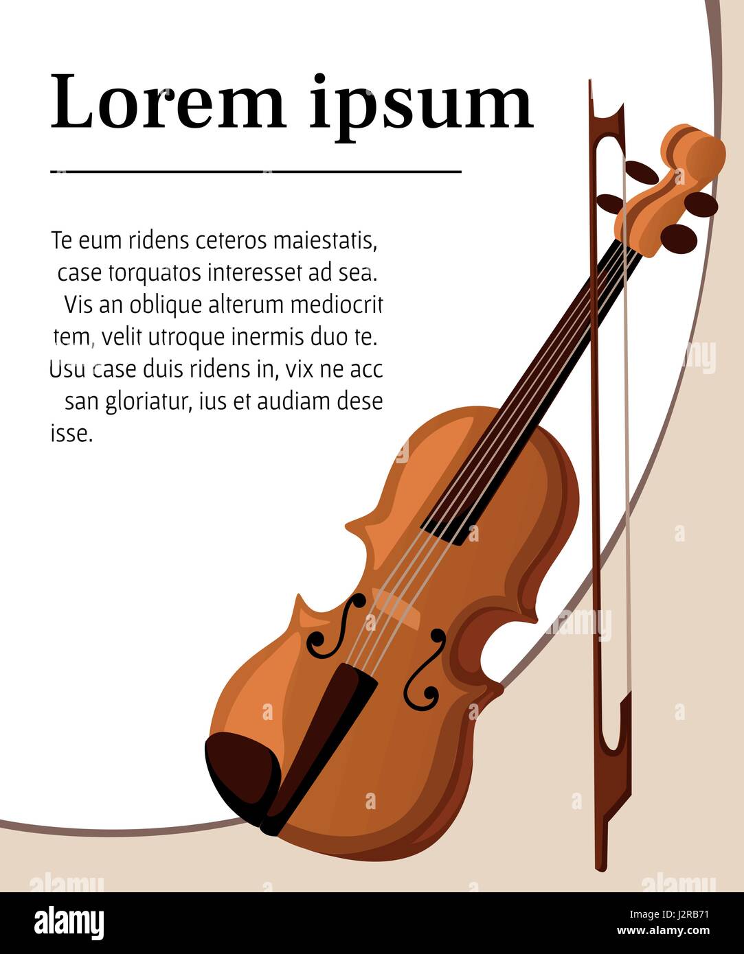 Vector illustration in flat style design Classical violin. Isolated ...
