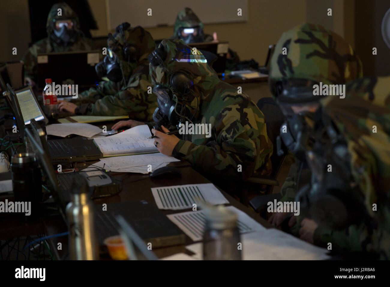 U.S. Marines with Marine Air Support Squadron (MASS) 1, participate in ...