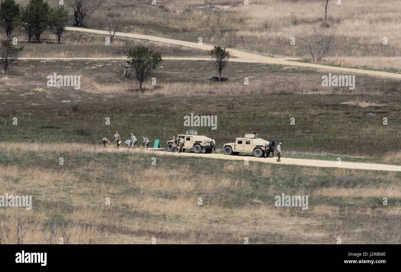 U.S. Army Reserve Soldiers collect brass after completing blank fire ...