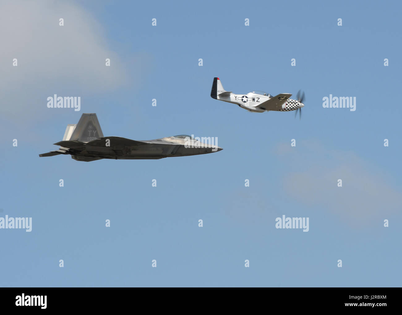 A U.S. Air Force F-22 Raptor assigned to the 43rd Fighter Squadron ...