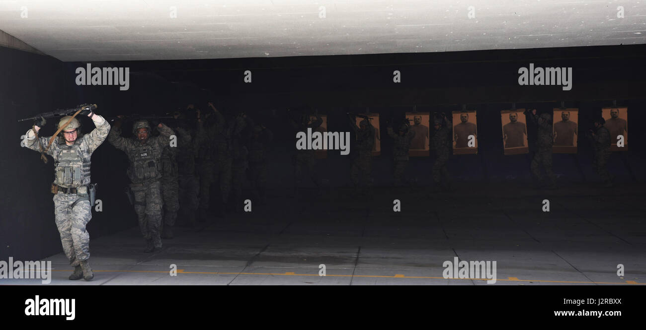 Members from the 460th Security Forces Squadron Emergency Services Team ...