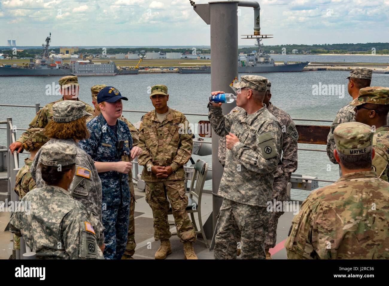 MAYPORT, Fla. (April 22, 2017) – Lt. Courtney Freeman leads a tour for ...