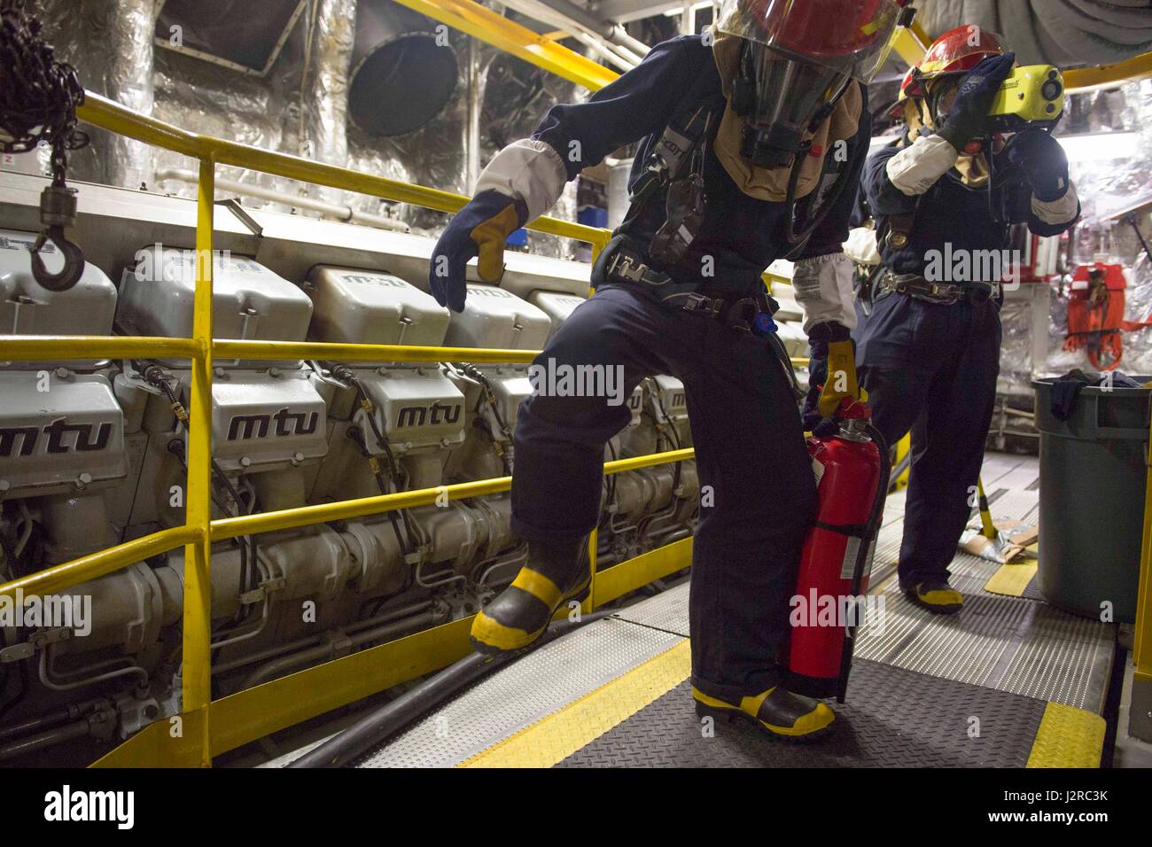 Engine room fire drill hi-res stock photography and images - Alamy