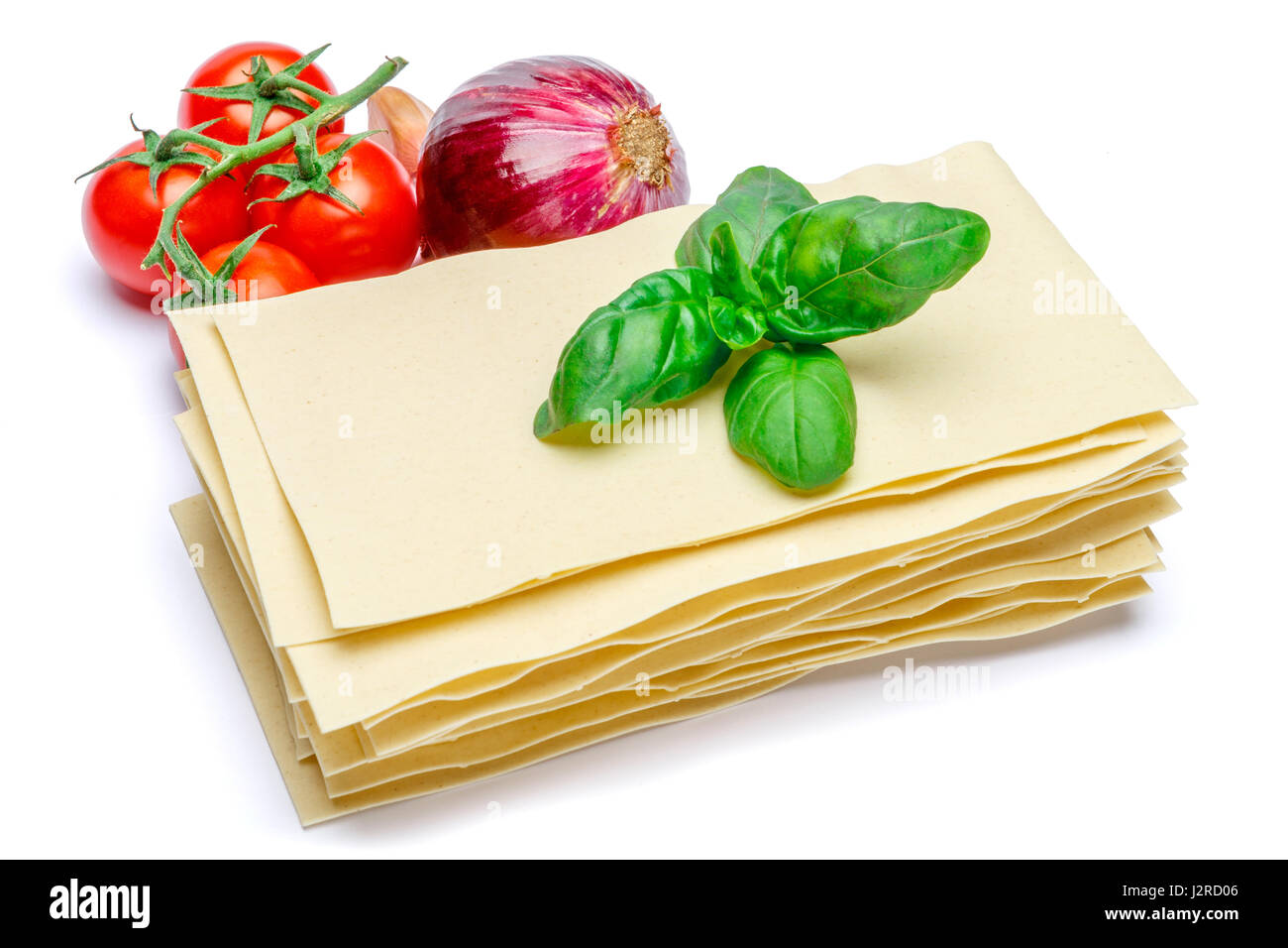 dried uncooked lasagna pasta sheets and vegetables Stock Photo - Alamy