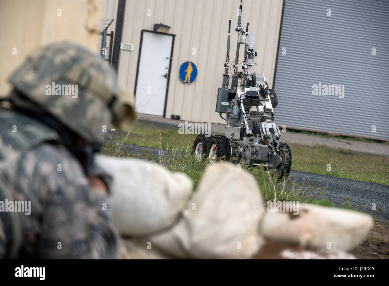 An Explosive Ordnance Disposal robot returns to the EOD response ...