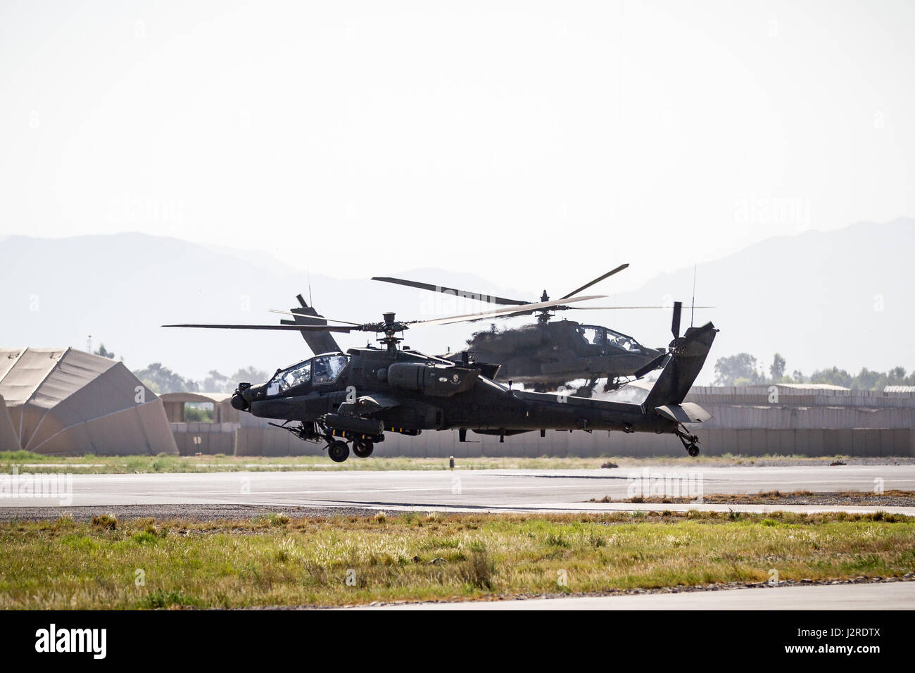 U.S. Army AH-64E Apache helicopter pilots assigned to Task Force ...