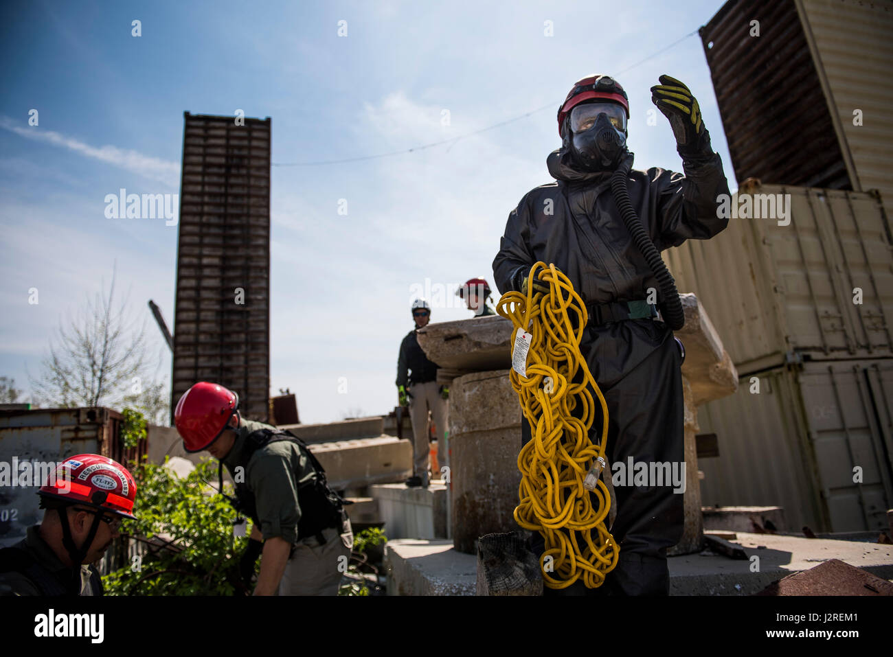U.S. Army Soldiers participate in a response and rescue missions during ...