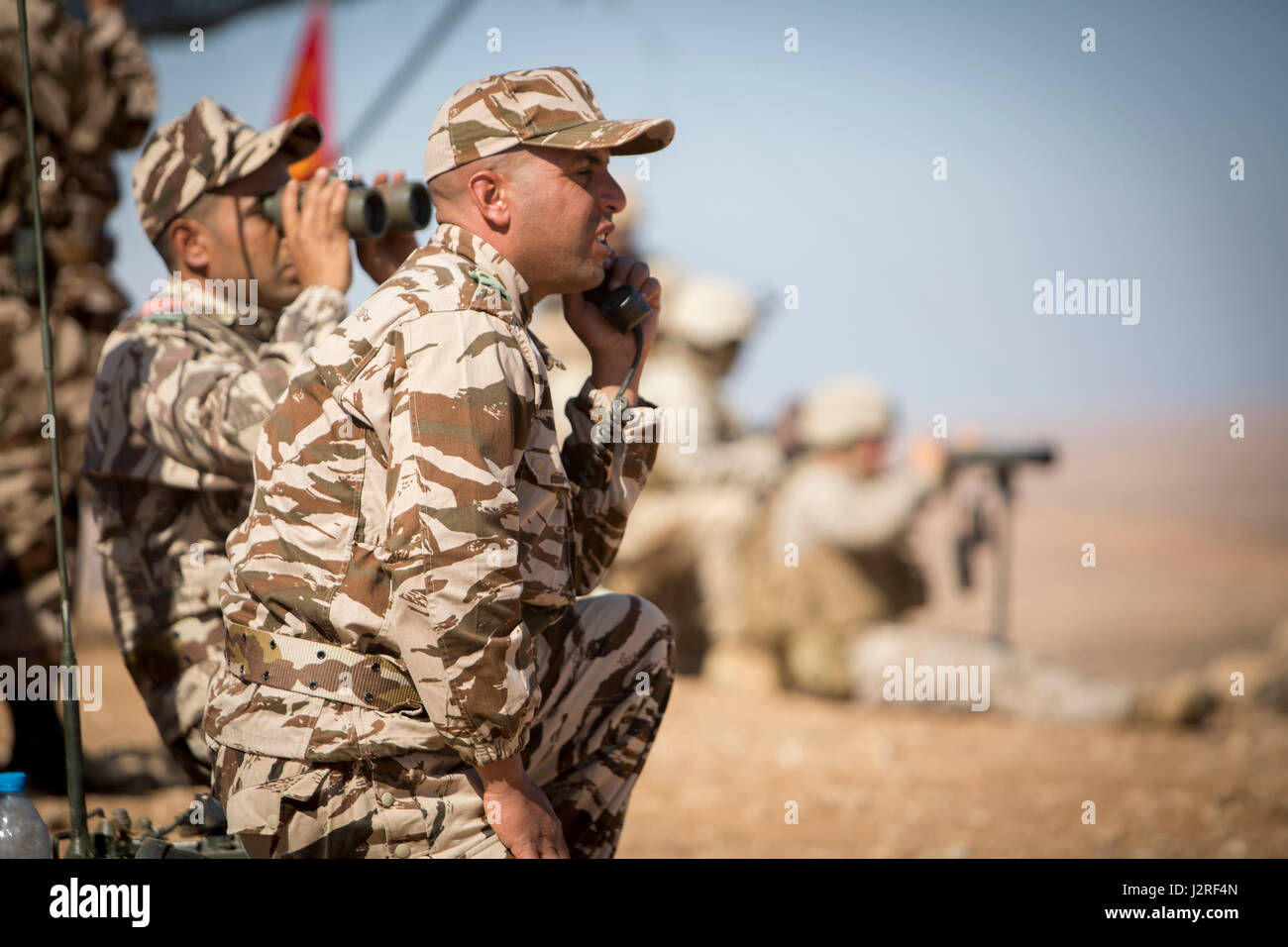 TANTAN, Morocco - A Moroccan Armed Forces soldier observes during a ...