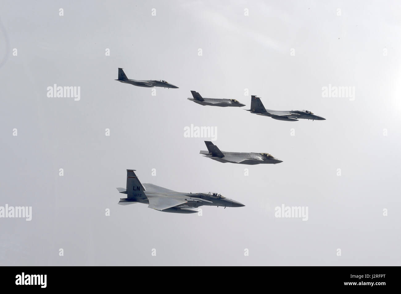 F-35A Lightning IIs from the 388th Fighter Squadron and F-15C Eagles ...