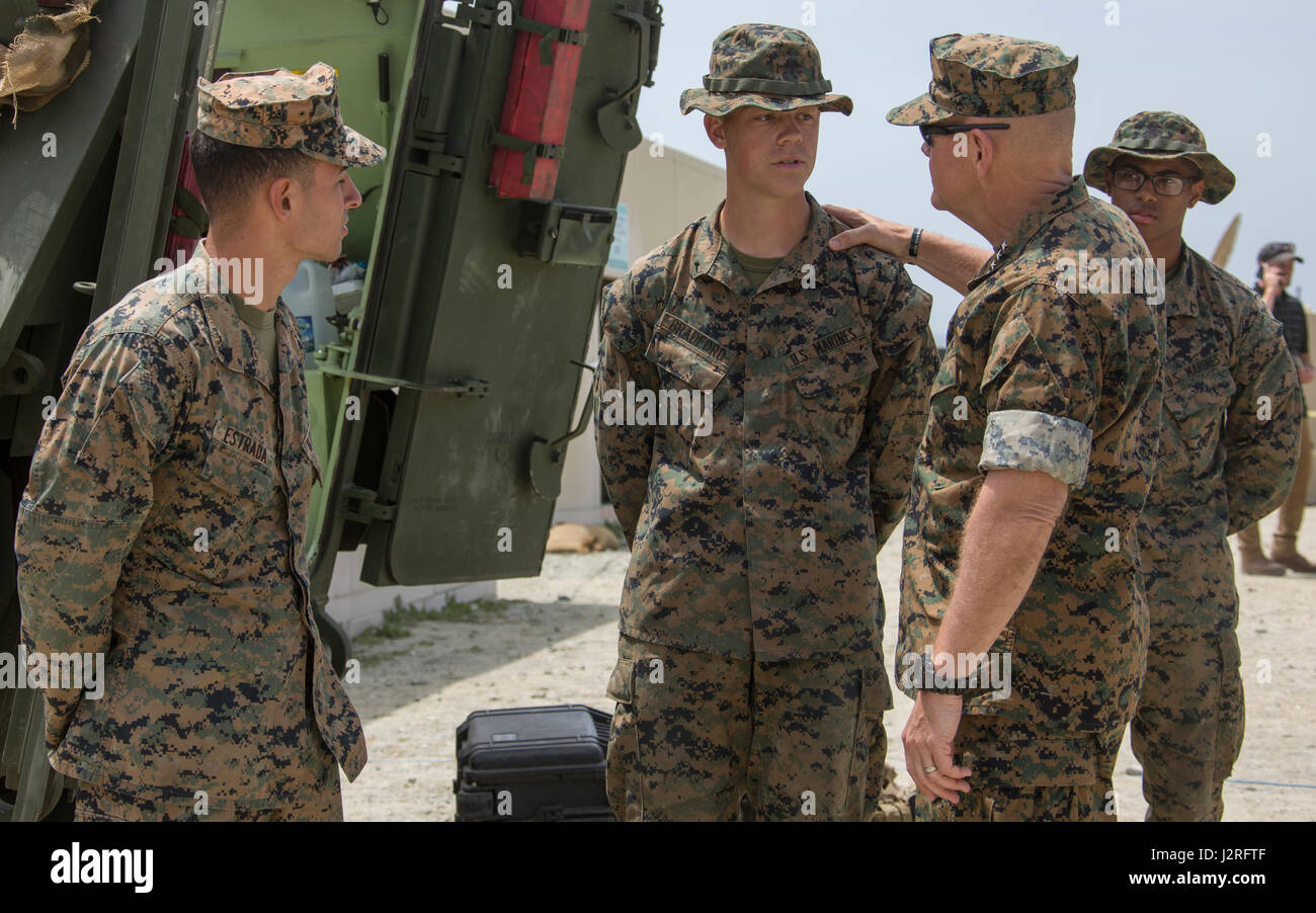 Commandant of the Marine Corps Gen. Robert B. Neller speaks with ...