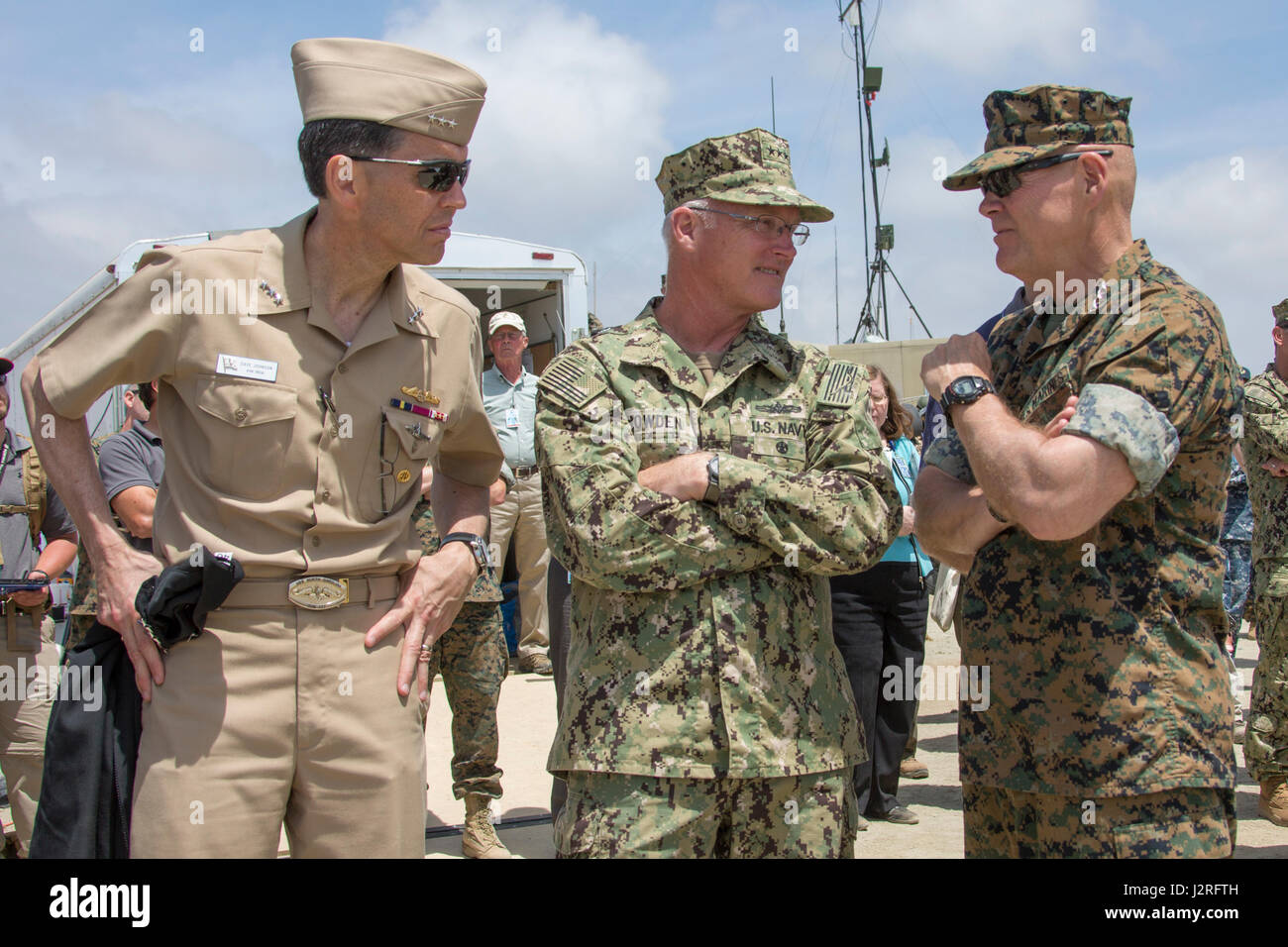 From left, Vice Adm. David C. Johnson, principal military deputy ...