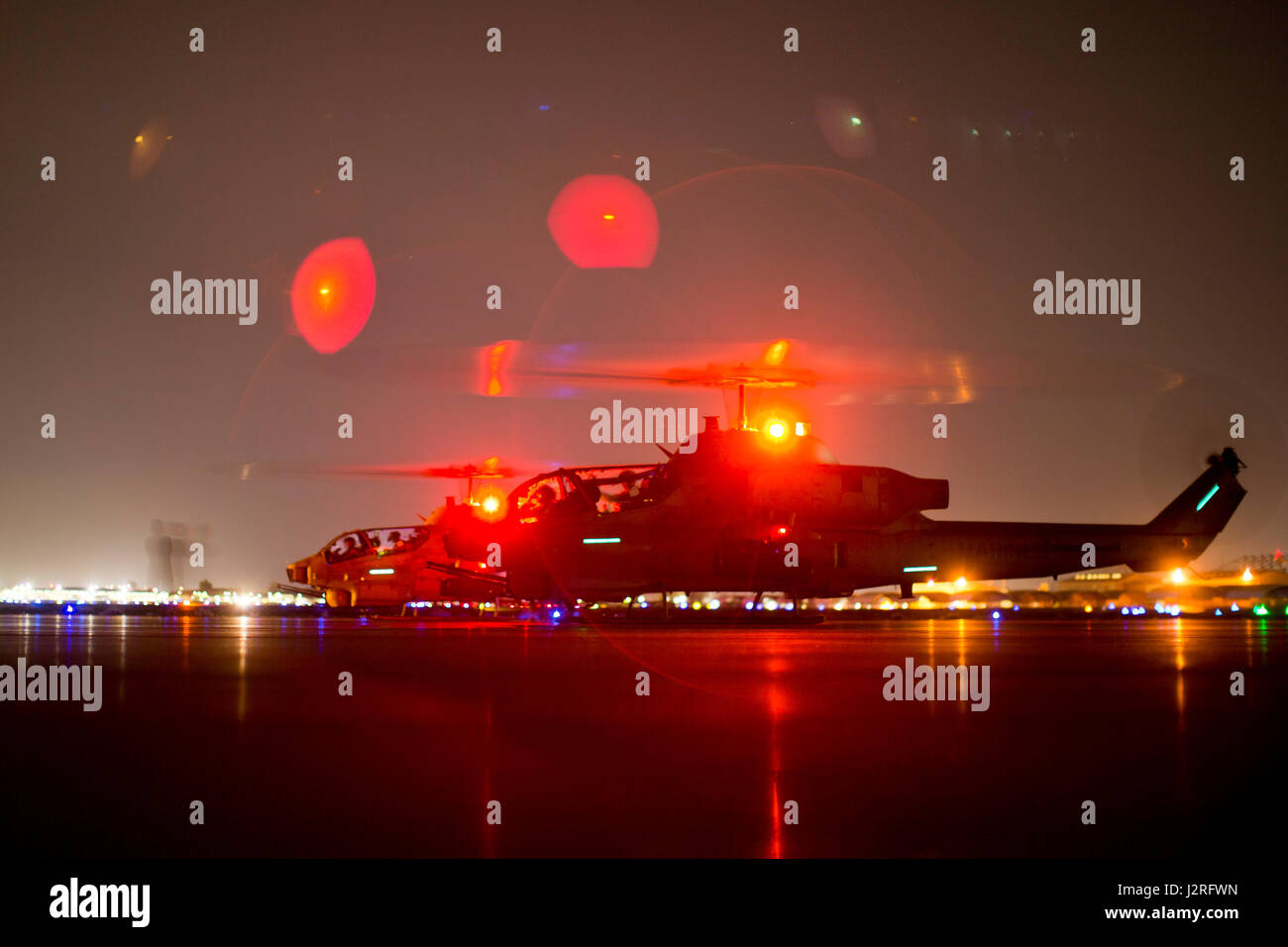 A U.S. Marine Corps AH-1Z Cobra assigned to Marine Aviation Weapons and ...