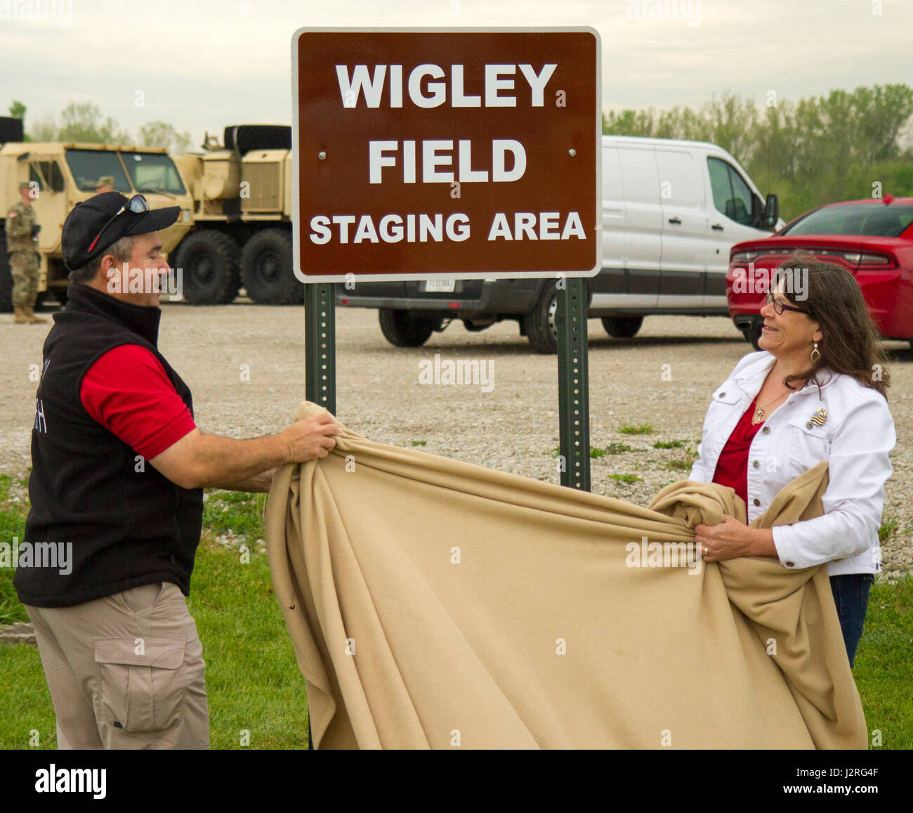 A sign was unveiled at Camp Atterbury, Indiana, honoring a key member ...
