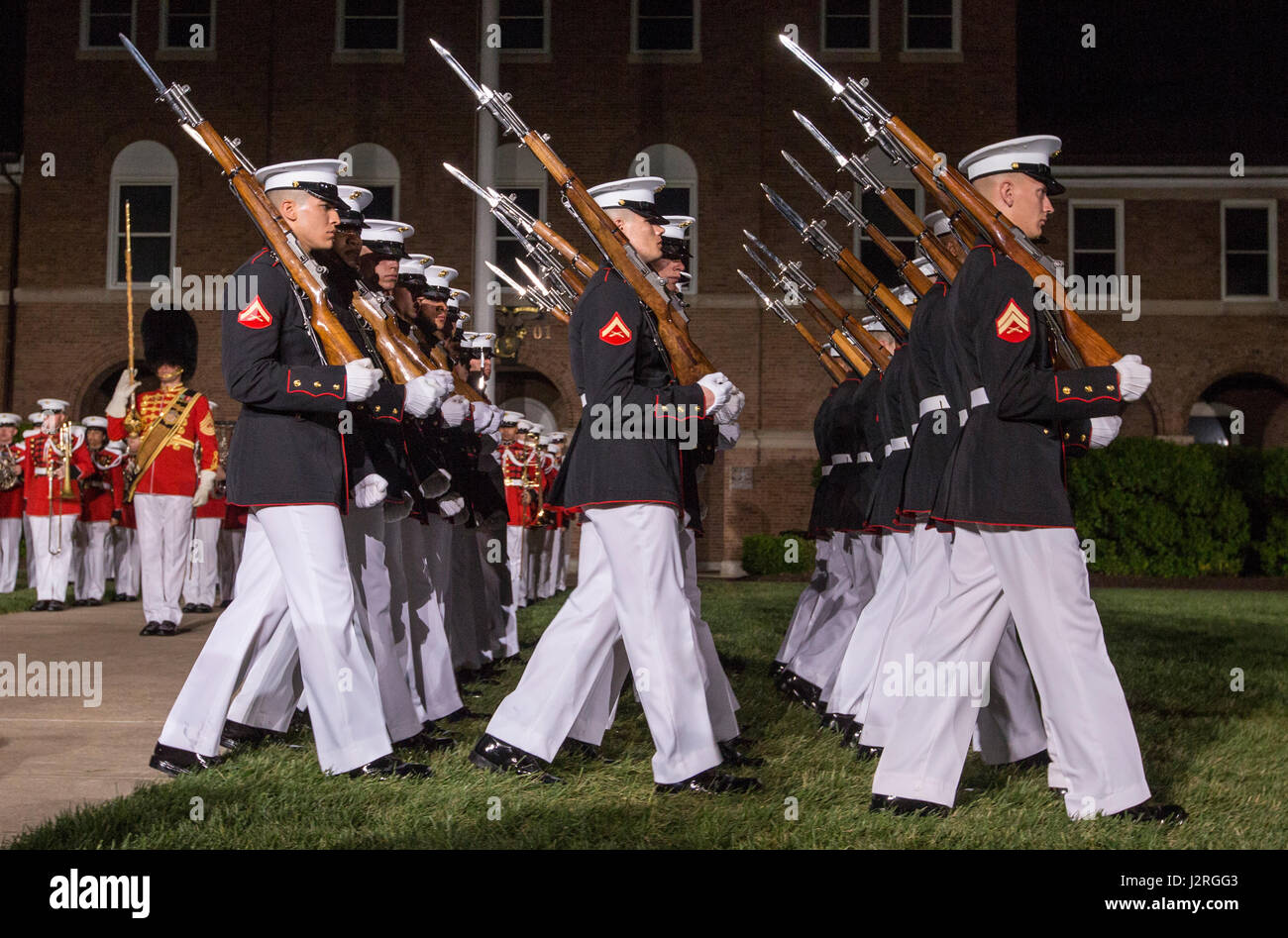 Review and parade of marines hi-res stock photography and images - Alamy