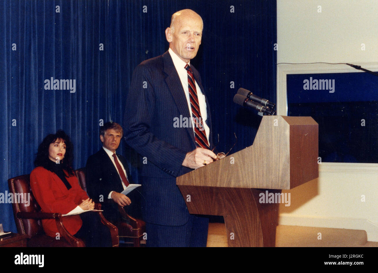 A speaker addresses attendees during the End Hunger Awards ceremony ...
