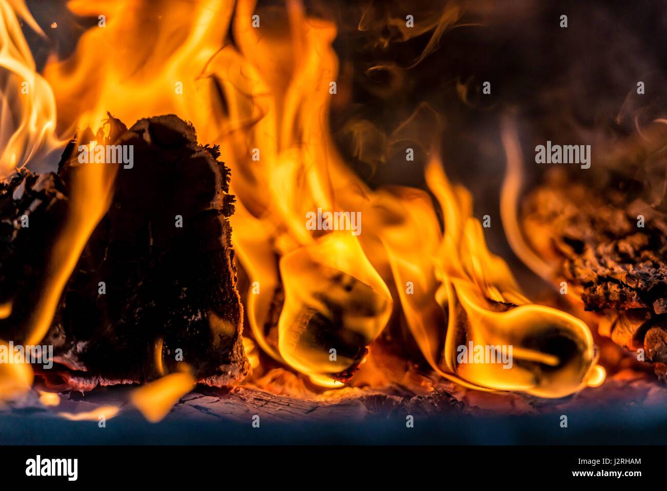 Extreme close up of an outdoor fire burning Stock Photo - Alamy