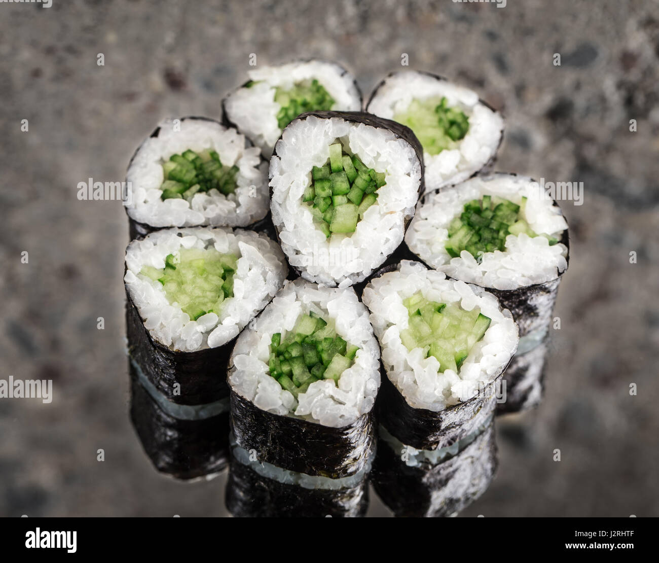 Mini roll with cucumber Stock Photo - Alamy