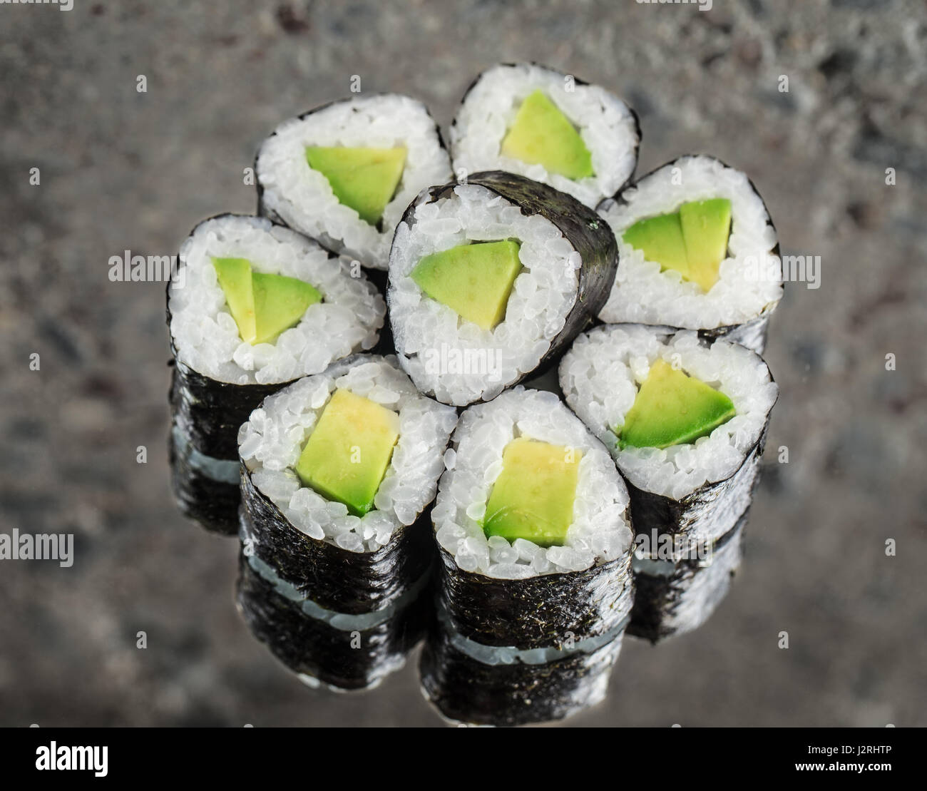 Mini roll with avocado Stock Photo - Alamy