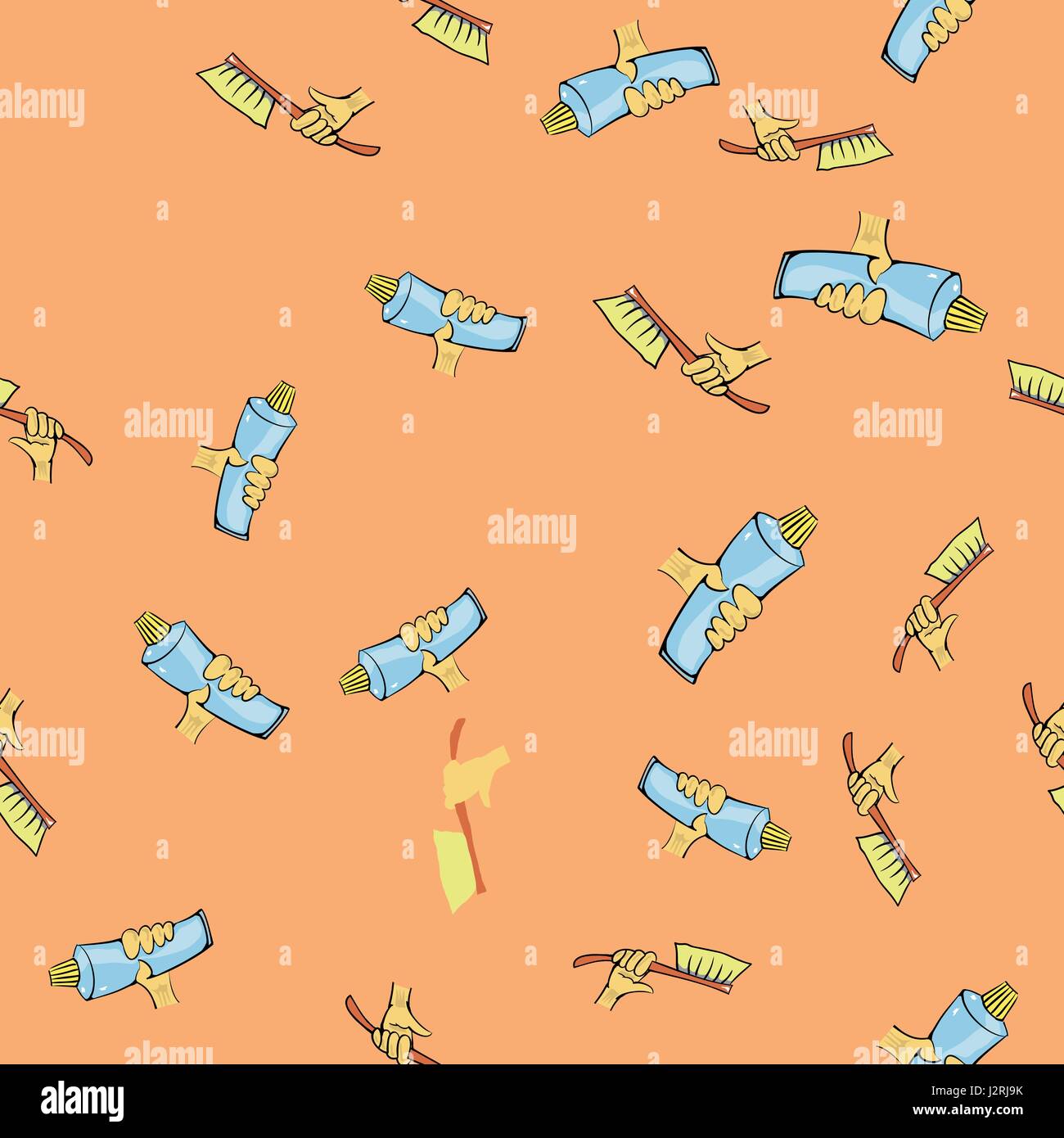 Vector Toothbrush and Toothpaste Seamless Pattern Stock Vector Image ...