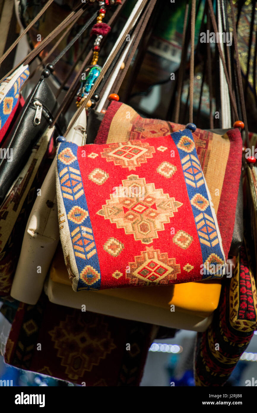 Traditional style handmade woven bags of fabric Stock Photo - Alamy