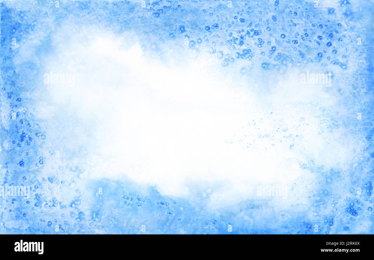 Blue watercolor background or frame Stock Photo - Alamy