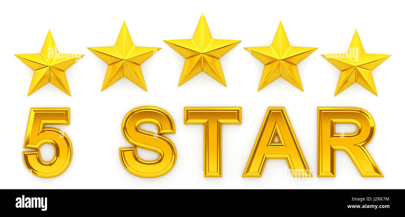 Five Stars - 3d rendering Stock Photo - Alamy