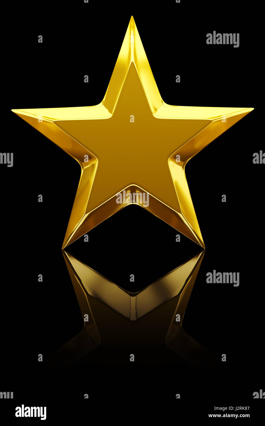 Shiny golden star - 3d rendering Stock Photo - Alamy