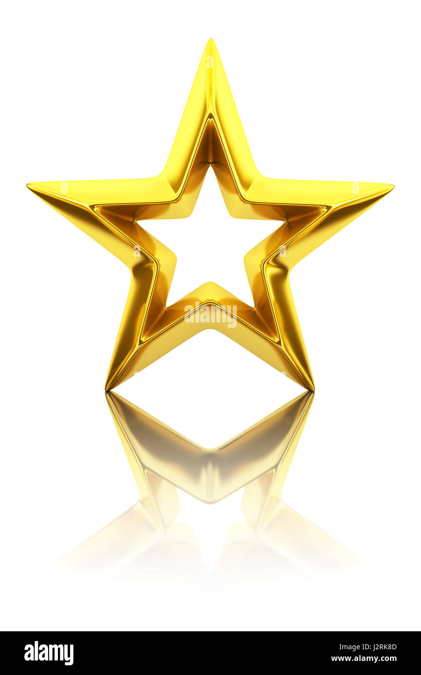 Shiny golden star - 3d rendering Stock Photo - Alamy