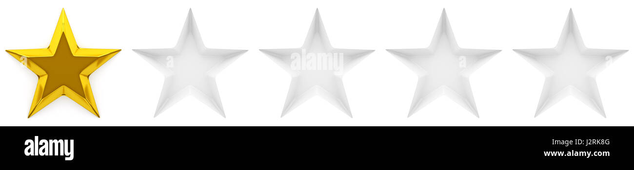 Zero to five star review or rating - 3d rendering Stock Photo - Alamy