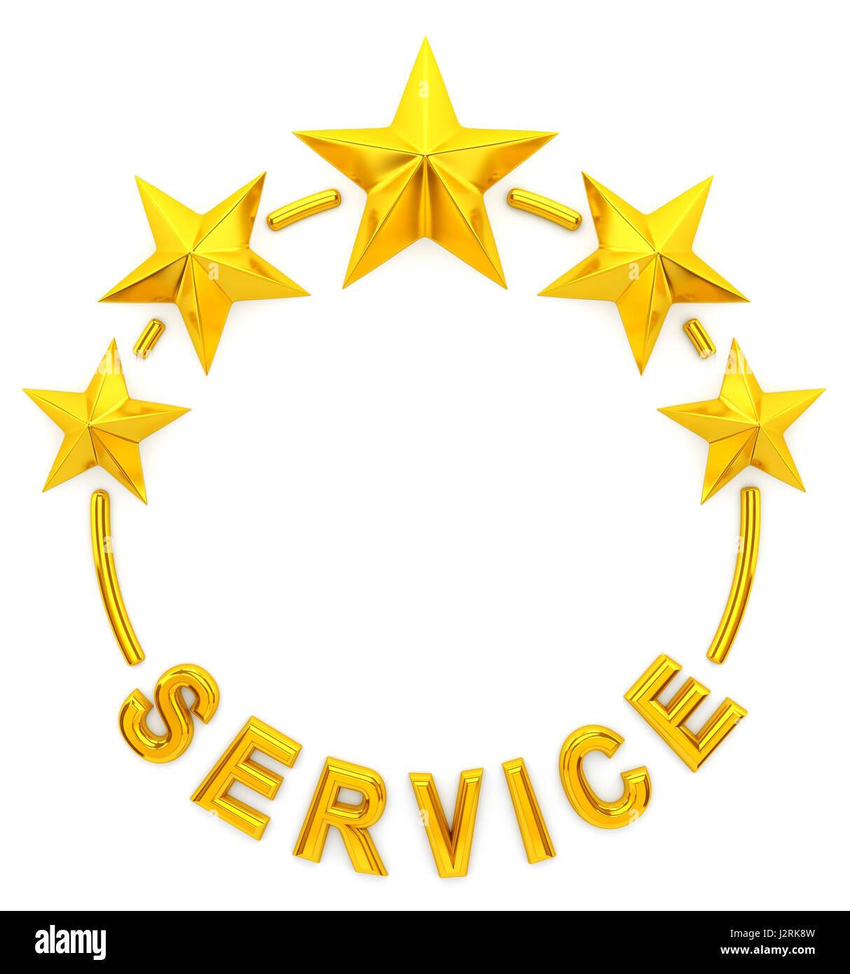 Five golden star service - 3d rendering Stock Photo - Alamy