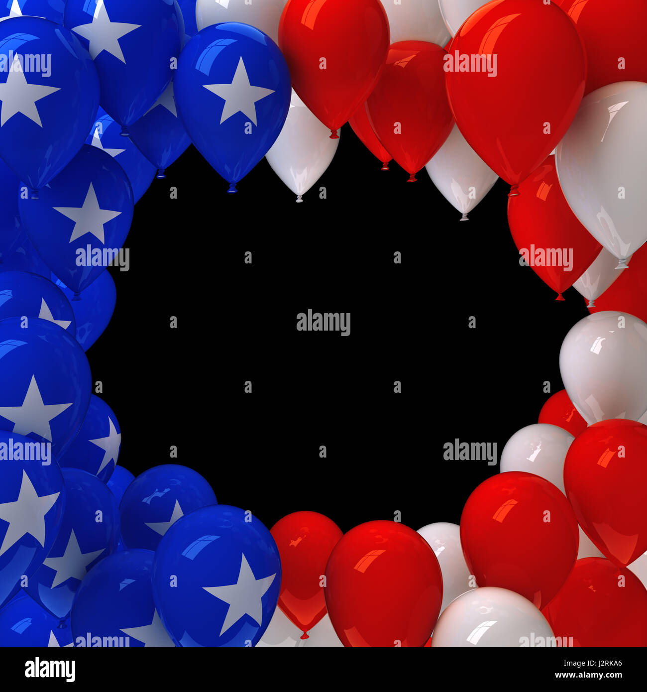 Red White And Blue Balloons Border